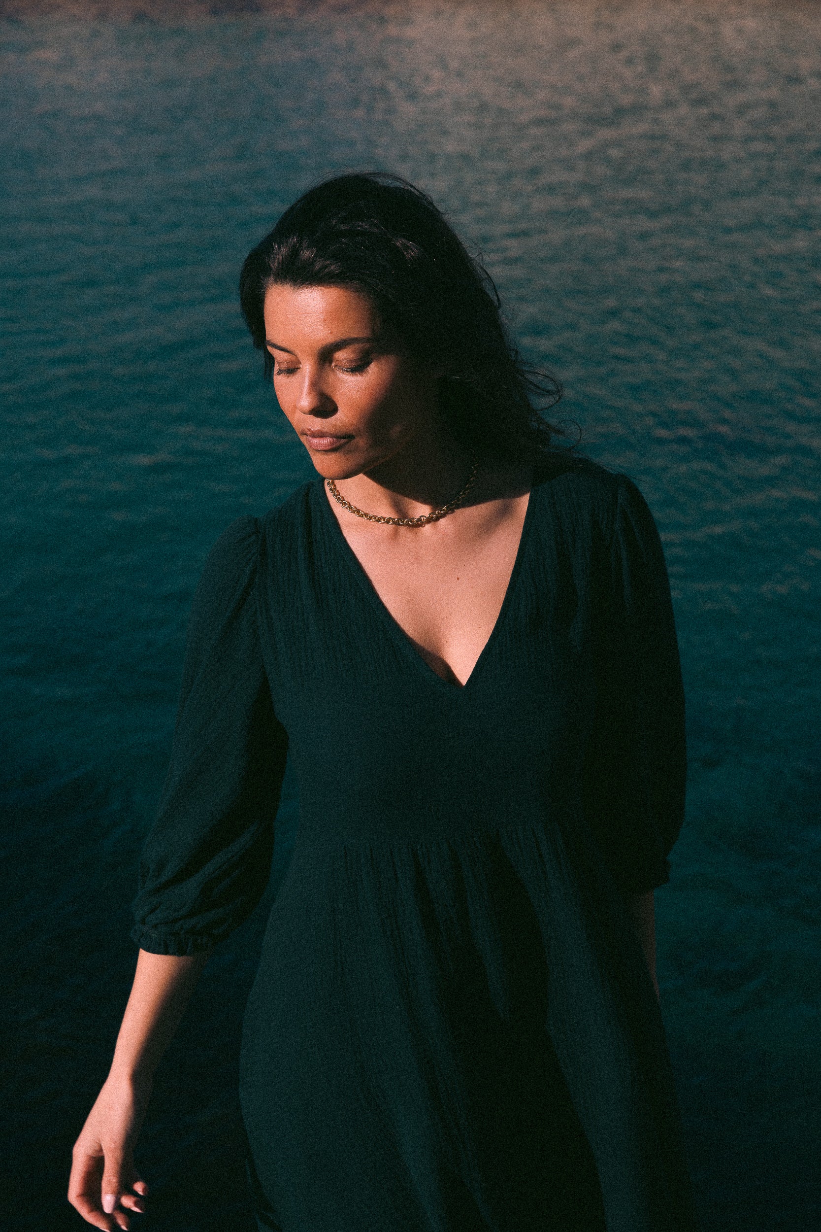 Robe maxi folk émeraude – Les jupes de Prune