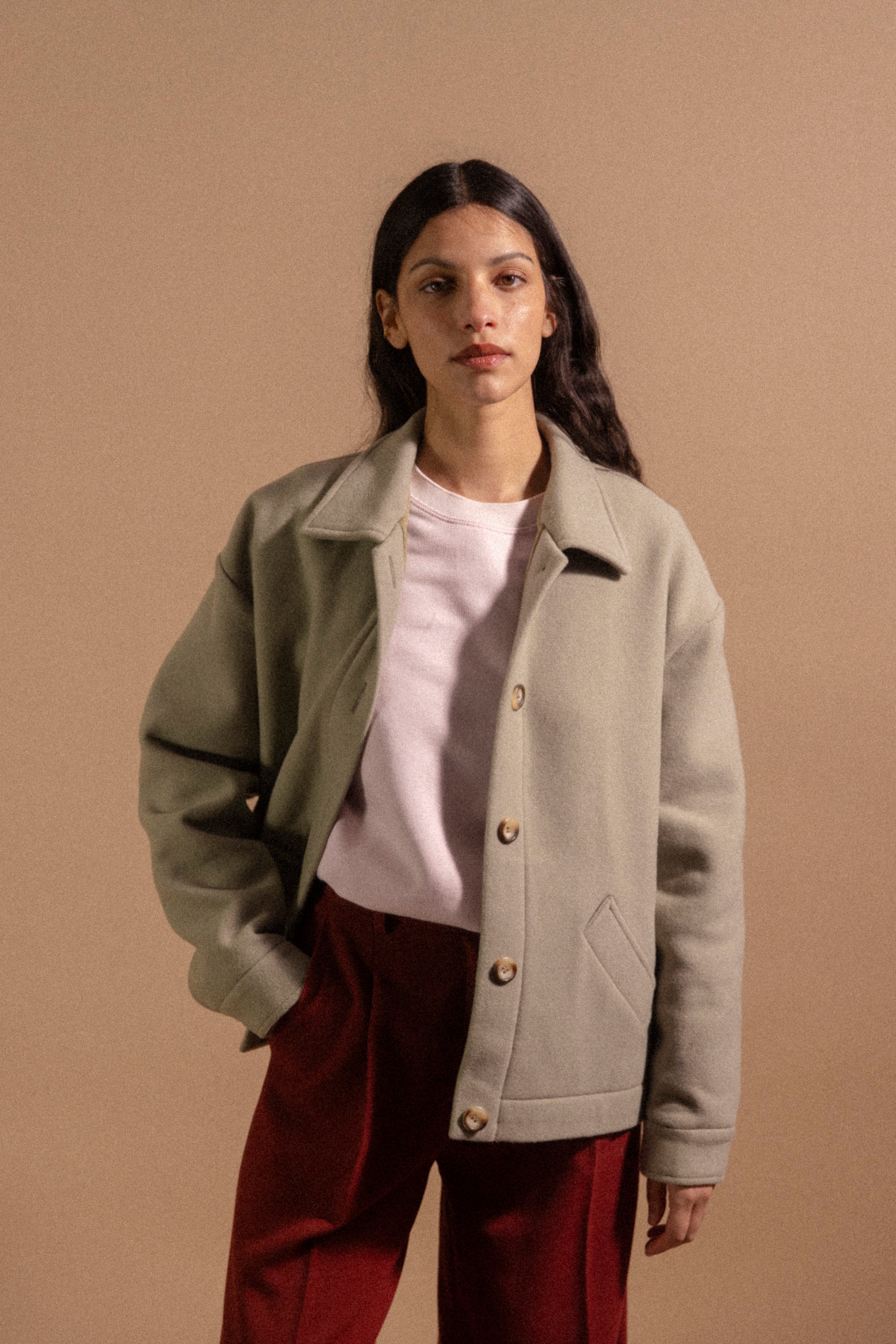 Veste Teddy Sauge – Les jupes de Prune